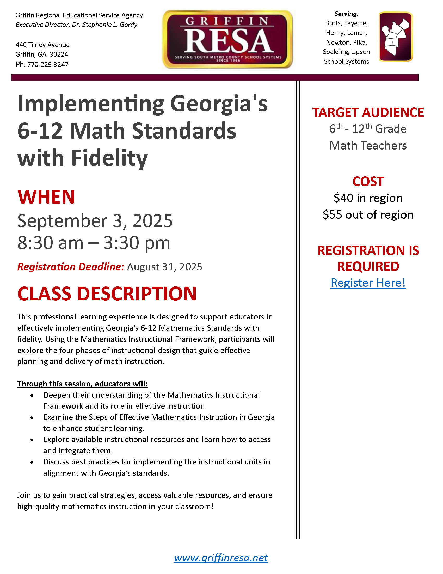Implementing GA's 6-12 MATH Standards with Fidelity - Griffin ...