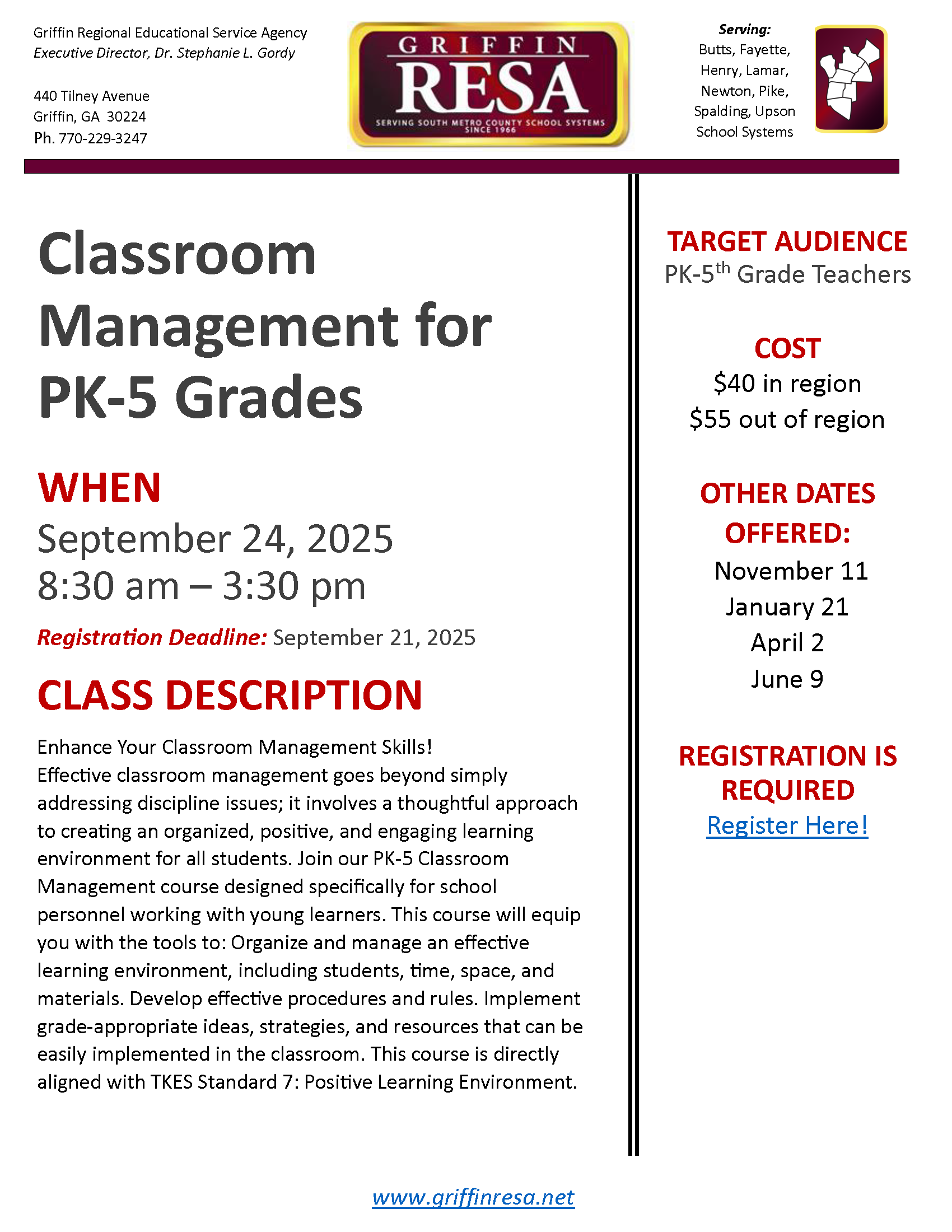 Classroom Management for PreK-5th grades - Griffin RESAGriffin RESA