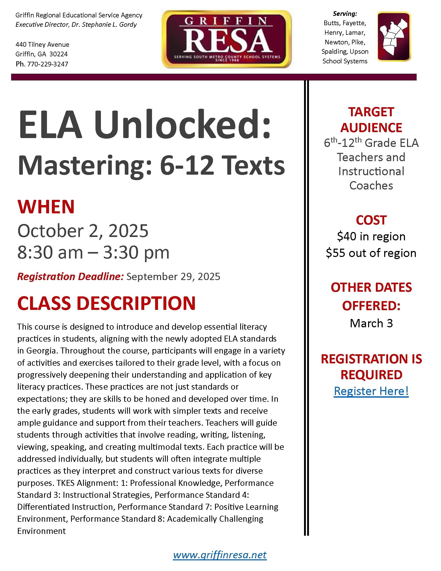 Mastering 6-12 Texts - Griffin RESAGriffin RESA