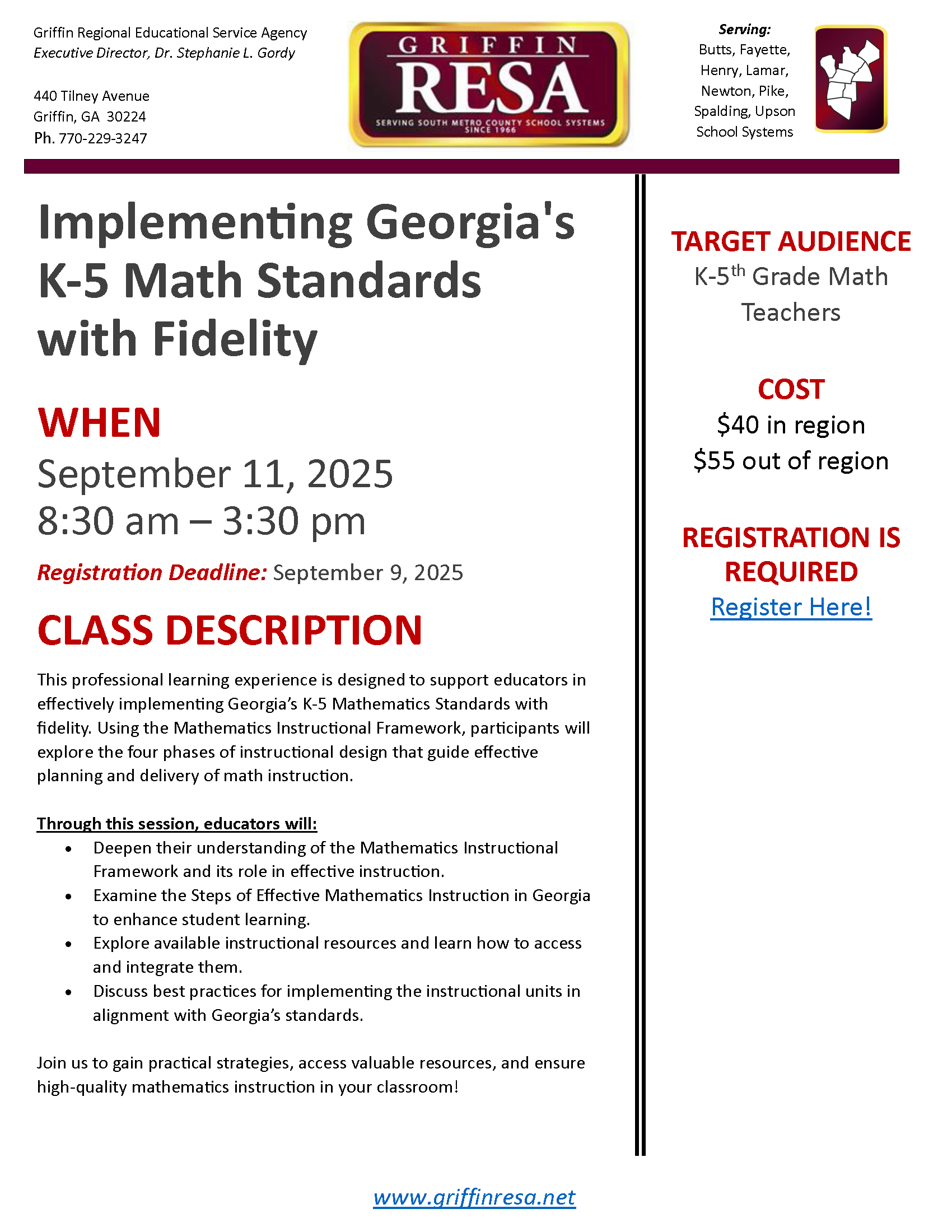 Implementing GA's K-5 Math Standards with Fidelity - Griffin ...
