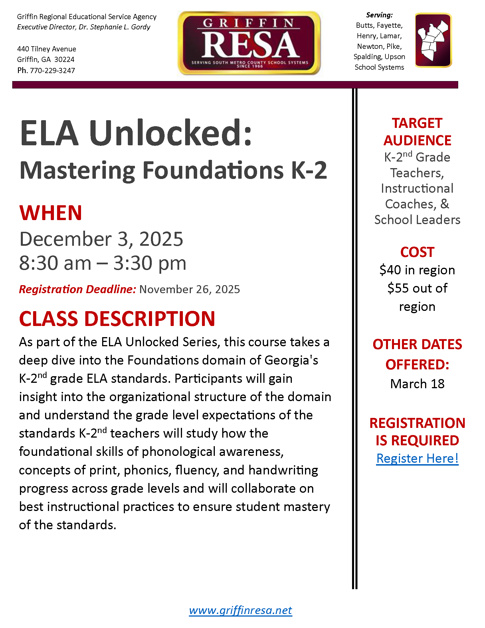 Mastering K-2 ELA Foundations: ELA Unlocked - Griffin RESAGriffin RESA