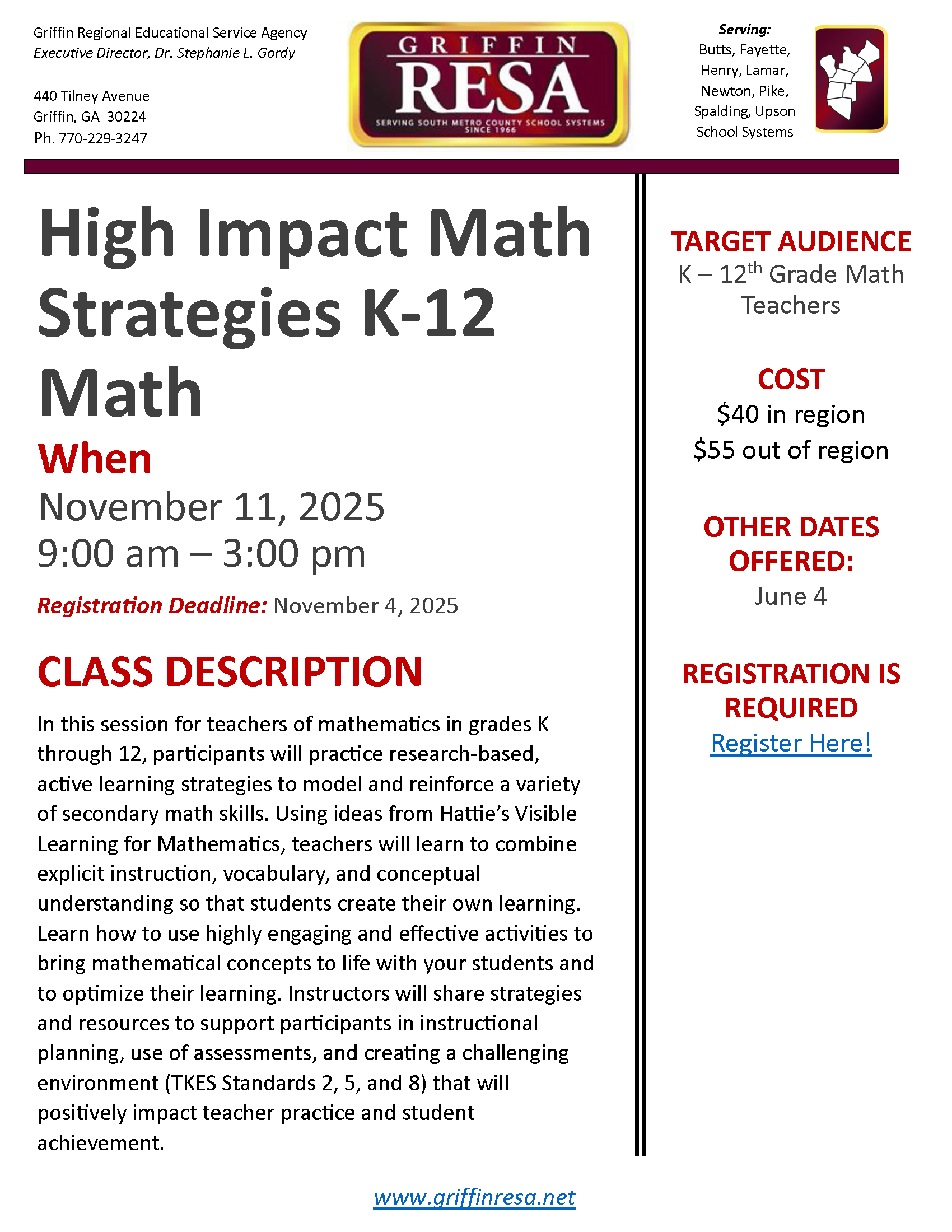 High Impact MATH Strategies for K-12 - Griffin RESAGriffin RESA