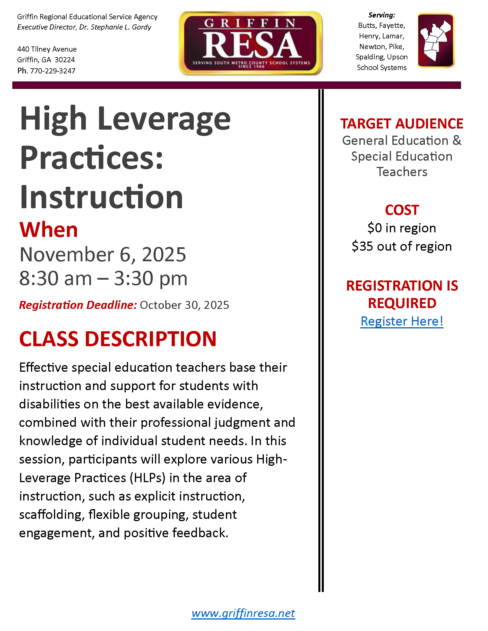 High Leverage Practices: INSTRUCTION - Griffin RESAGriffin RESA