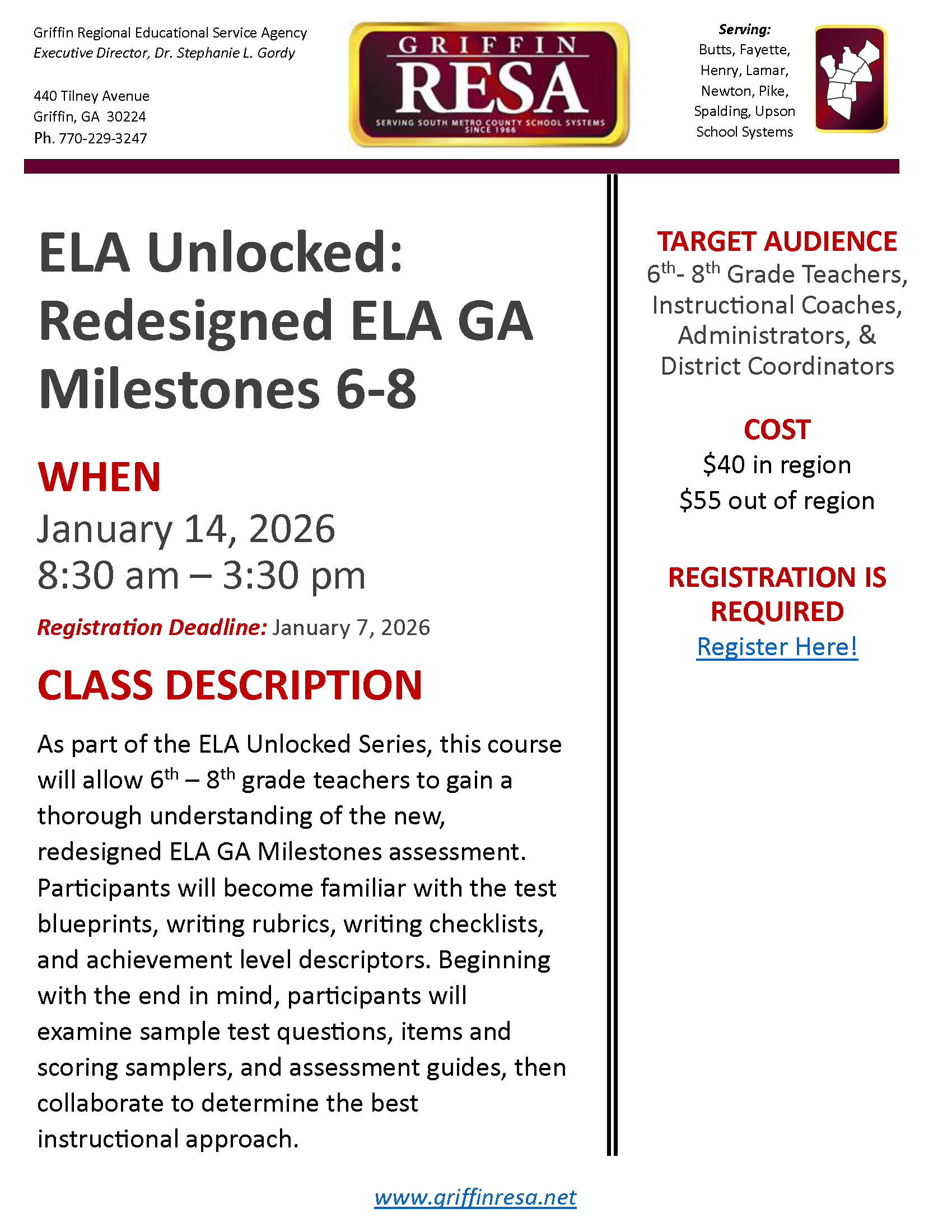 Redesigned 6th-8th ELA GA Milestones: ELA Unlocked - Griffin ...