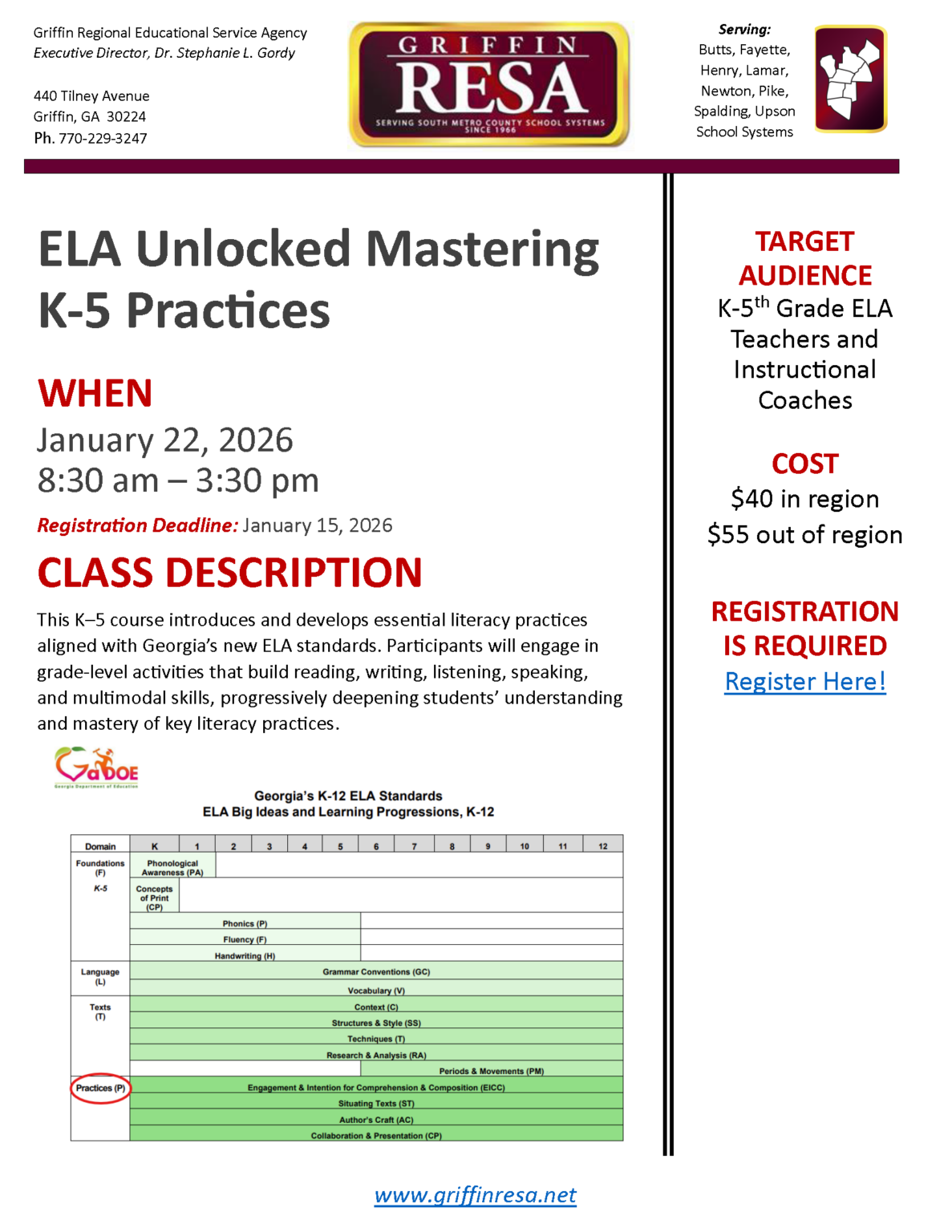Mastering K-5 ELA Practices: ELA Unlocked - Griffin RESAGriffin RESA