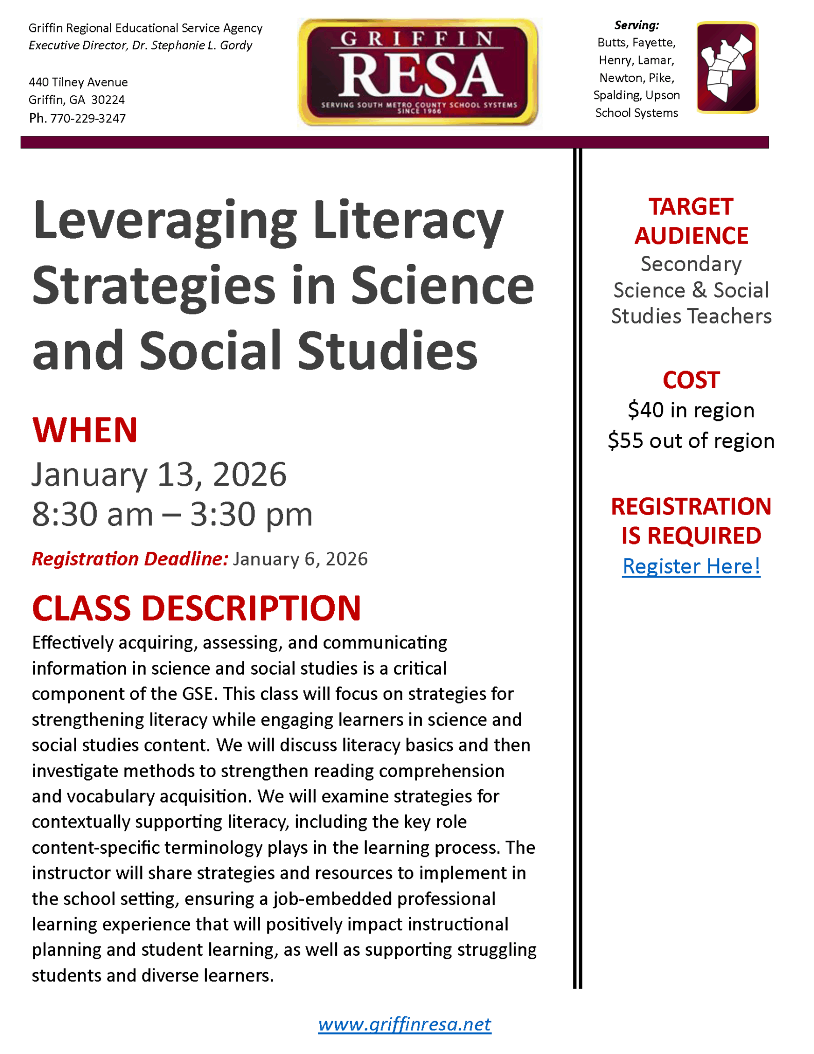 Leveraging Literacy Strategies in Science & Social Studies - Griffin ...