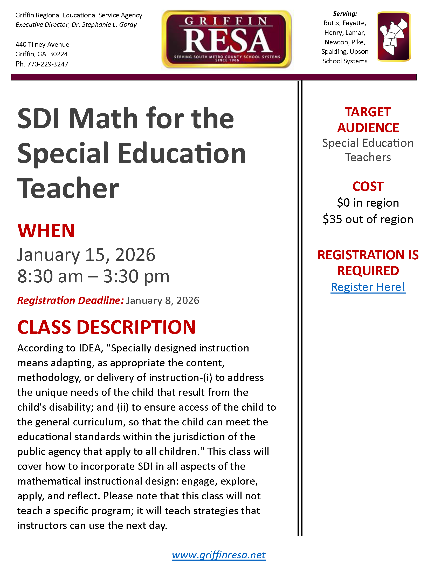 SDI Math for the Special Education Teacher - Griffin RESAGriffin RESA