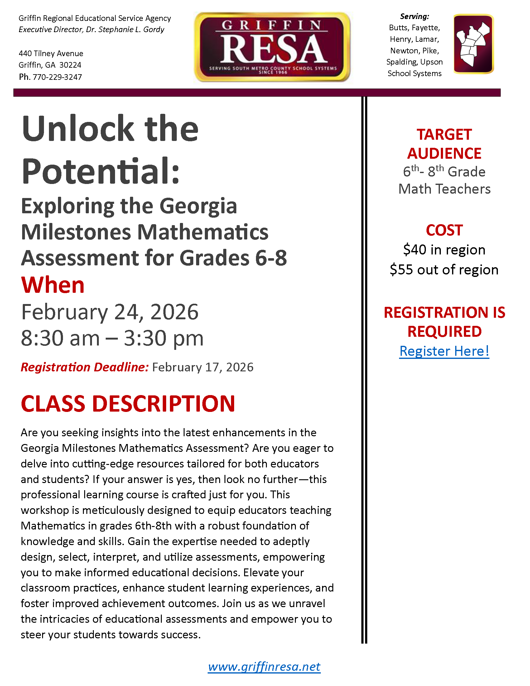 Exploring the Ga Milestones Mathematics for Grades 6-8 - Griffin ...